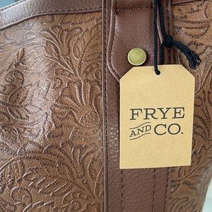 Frye | Bags | Nwt Frye And Co Embossed Shoulder Bag Dark Brown | Poshmark